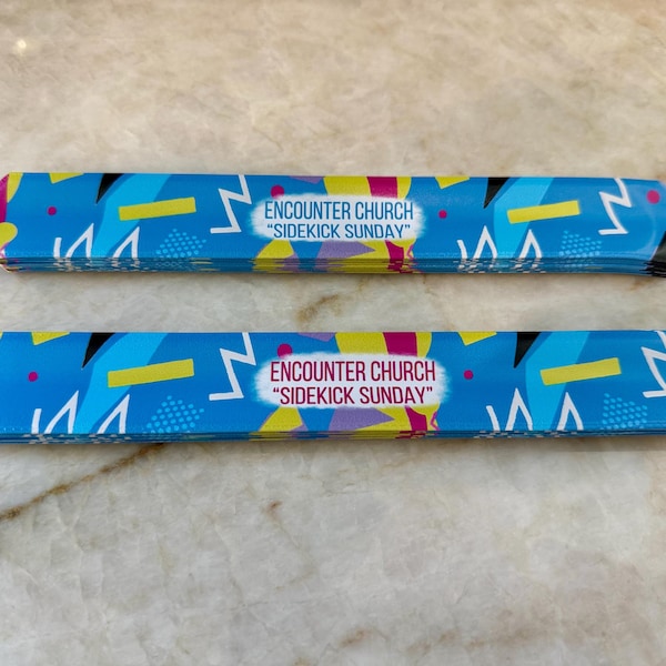 90s/80s Themed Custom Slap Bracelets | Printed Party Favor Slap ...