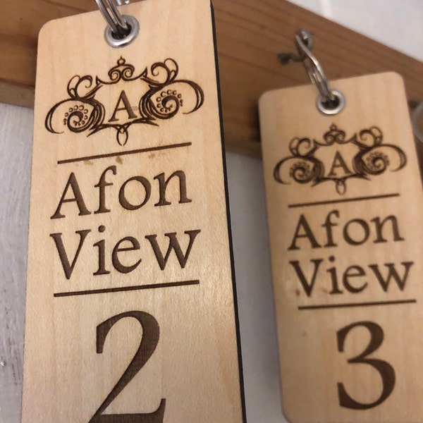 Quality Personalised Key Fobs (large) Hotel-guesthouse-office-business ...