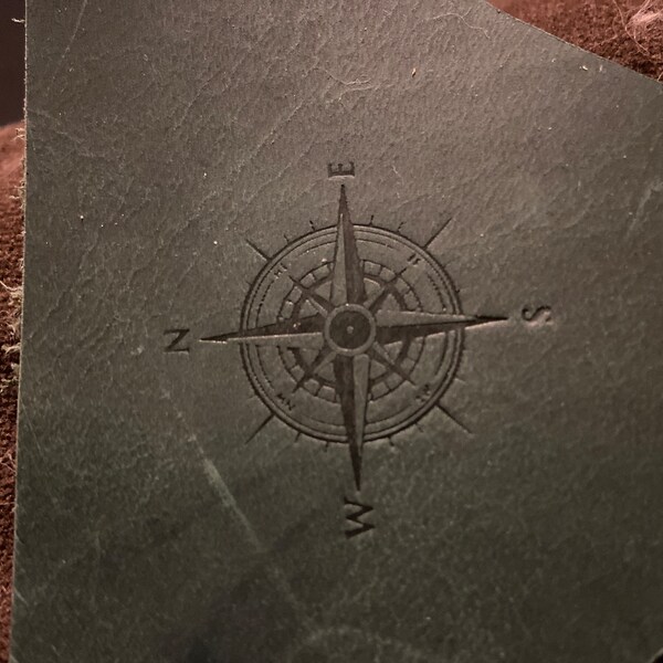Delrin Leather Stamp: Wind Rose, Compass Passport Traveling, Leather ...