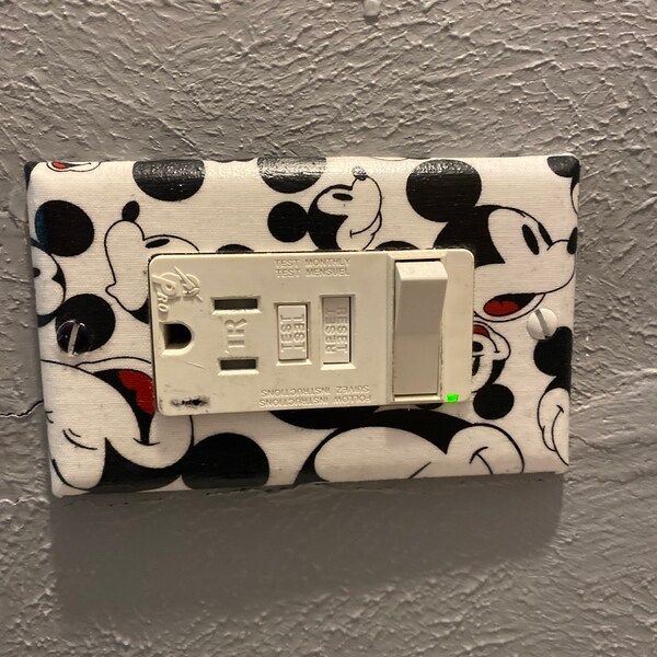 Smiling Mickey Mouse Light Switch Cover Outlet Cover Bedroom Bathroom ...