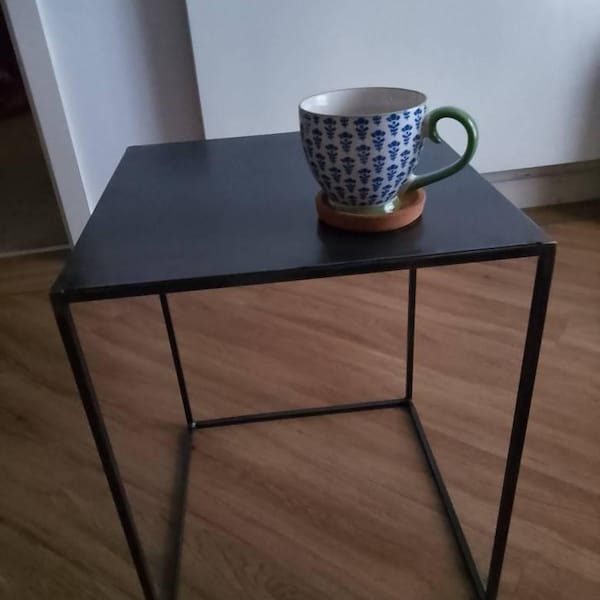 Handmade UK Square Raw Steel/black Metal and Wood Rustic Industrial ...