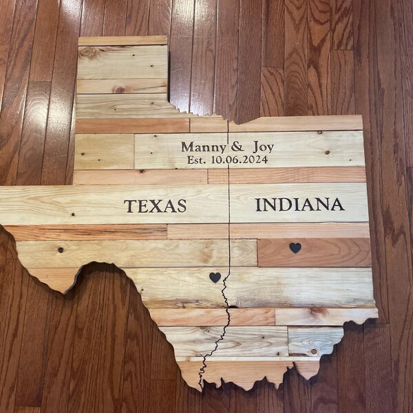 Wood State, Wedding Guest Book, Rustic Wedding Guest Book, 2 State ...