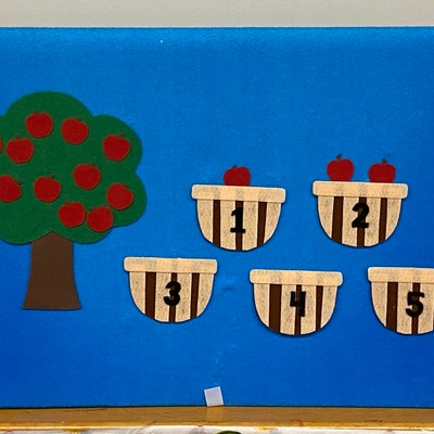 Apple Counting Baskets Felt Board Pattern PDF SVG Counting Apples Apple ...