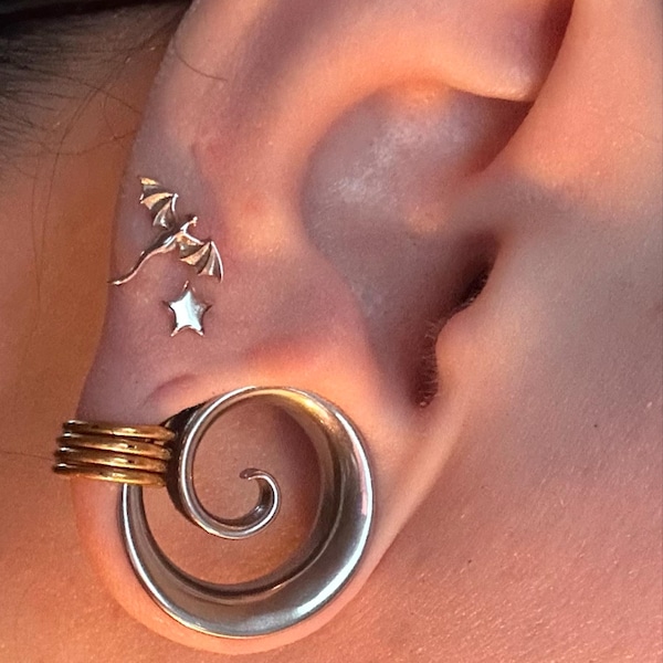 Swirl Ear Gauges Gauge & Plug Earrings Spiral Ear Gauges Saddle Plugs ...