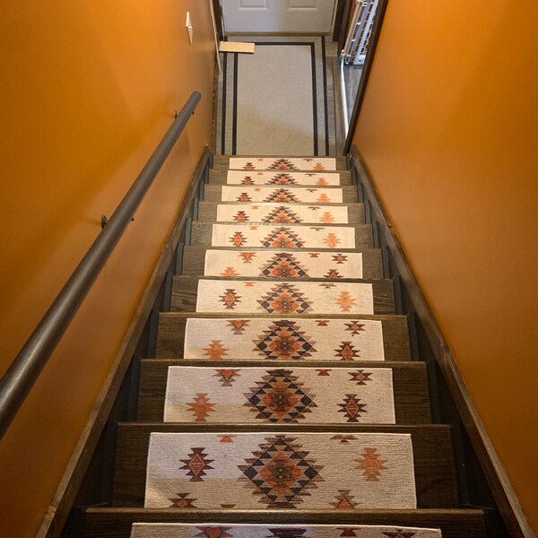 Suzani Style Stair Rug, Boho Stair Treads Carpet, Decorative Stair ...
