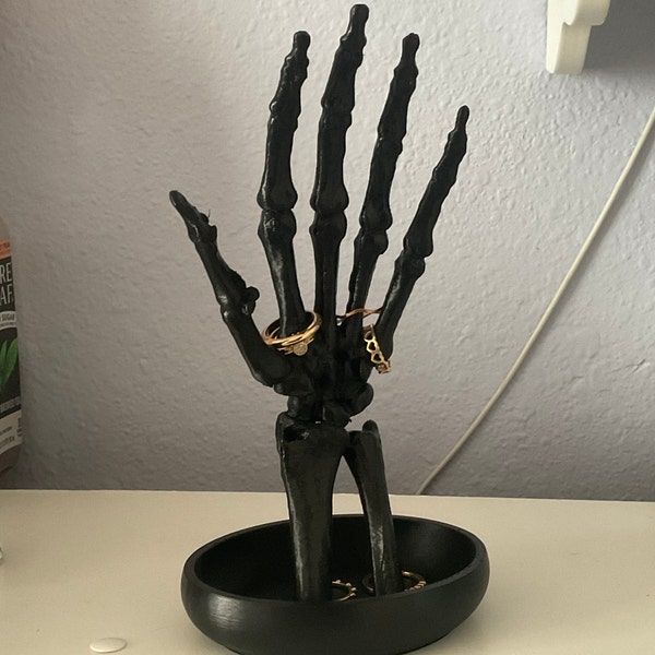 Metal Hand, Rock Hand Sign, Skeleton Hand Jewelry Holder, Rock On ...