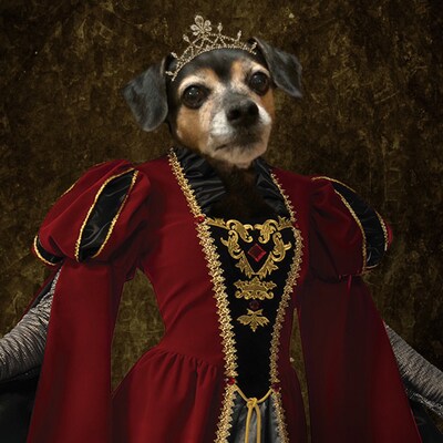 Custom Pet Portrait . Pet Memorial . Queen Portrait . Pet in Queen ...