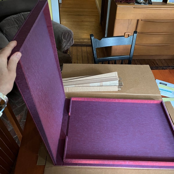 Photo Album Clamshell Box Portfolio - Heather and Gray - Etsy