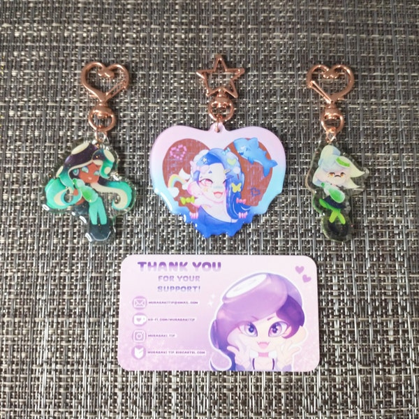 Splat Idols Deep Cut Cute Heart Keychain Splatoon 3 - Etsy