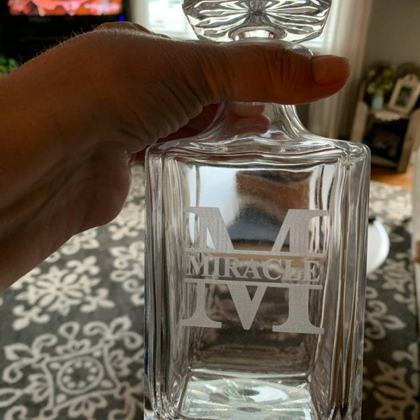 Whiskey Decanter Set, Personalized Split Letter Monogram Set, Initials ...