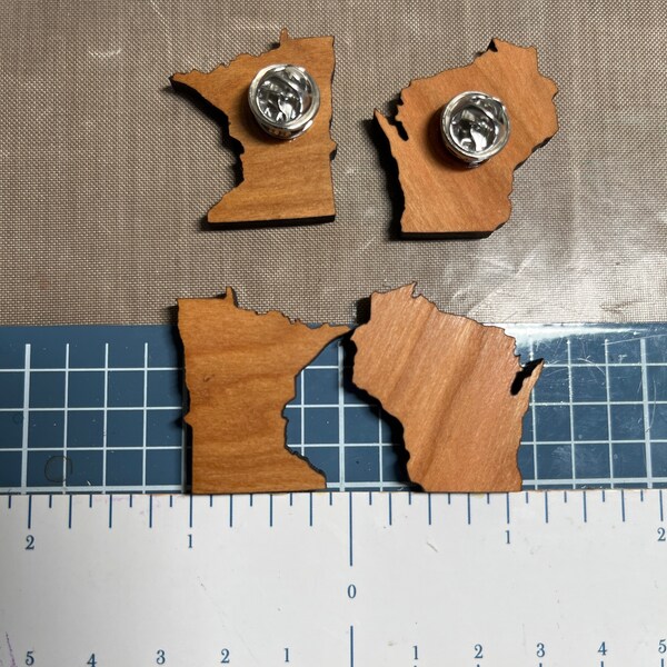 Minnesota MN Mini Wood Charms - State Cutout Jewelry and Craft ...