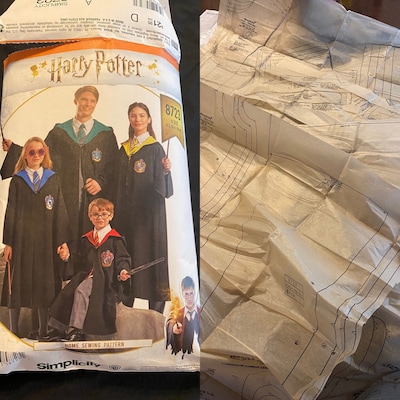 Harry Potter Hogwarts Robes Simplicity 8723 A child XS-L and Adult XS ...