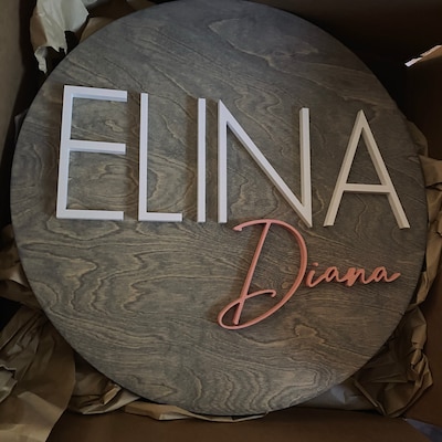 Custom Name Sign, 12-36 Inch, Child or Baby Name, Nursery Sign, Baby ...