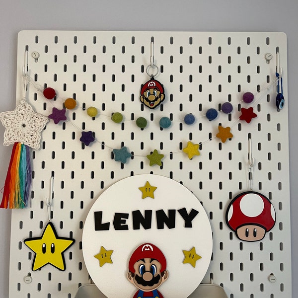 Wooden Super Mario Personalised Name Room Door Plaque / Sign - Boys ...