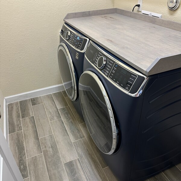 Customizable Wood Washer and Dryer Topper: Laundry Room Organizer - Etsy