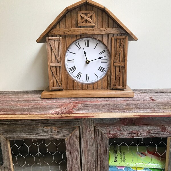 Small Wall Clock, Barn Clock, Mantle Clock, Country Clock, Farmhouse ...