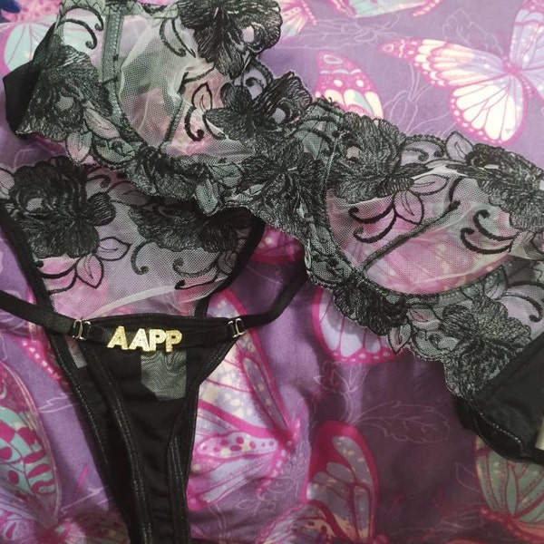 Removable Name Thong,custom Thong G-strings With Gold Charms Name ...