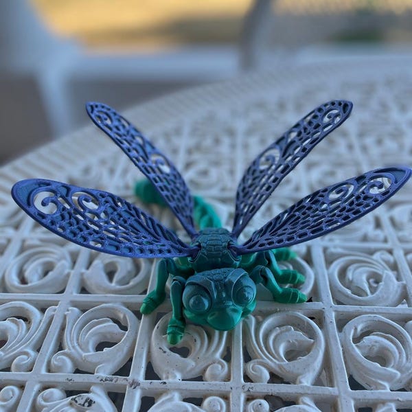 Flexi Factory Print-in-place Dragonfly 3D STL and 3MF Files for ...
