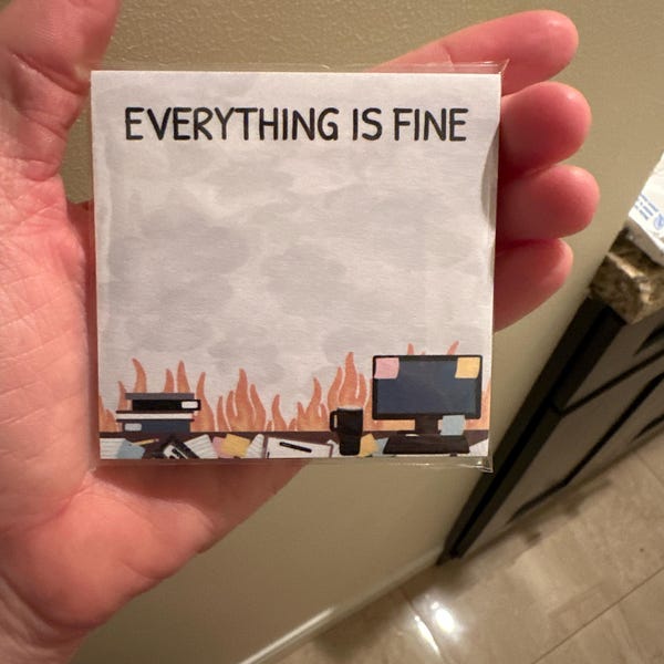 Everything is Fine Sticky Notes, Funny Memo Pad, Cute Notepad, Home ...