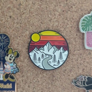 Mountain Sunset Adventure Enamel Pin - Etsy