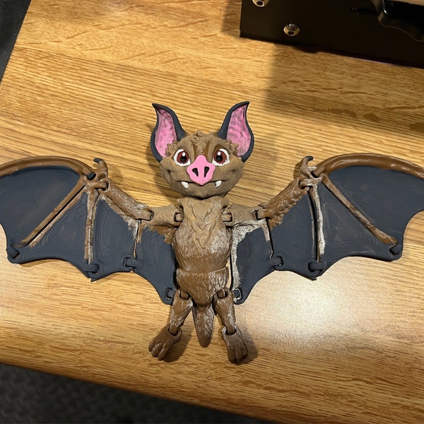 Bat .STL Digital File for 3d Printing, Print-in-place Body, Snap-fit ...