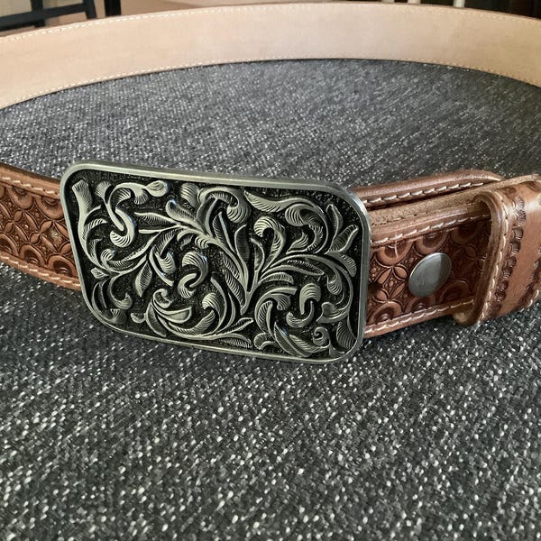 Personalized Leather Belt Genuine Full Grain Cowhide With Snaps Leather ...