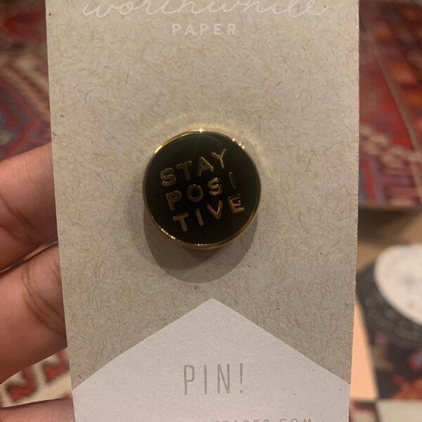 Stay Positive Enamel Pin Good Vibes Hard Enamel Cloisonné Etsy 