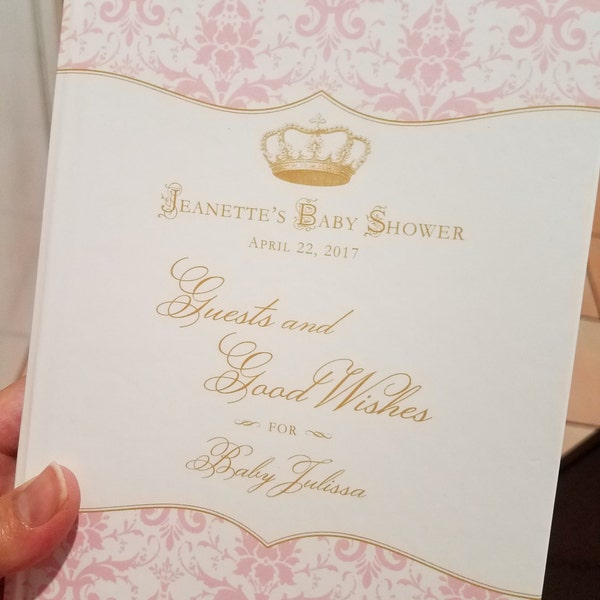 Royal Princess Baby Shower Guest Book - Personalized Wishes for Baby ...