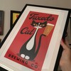 Mid Century Modern Art, Black Cat Art Print, Martini Art, Gin Gifts ...
