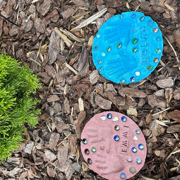 Colored DIY Stepping Stone Kit, Handprint Stepping Stone, Footprint ...