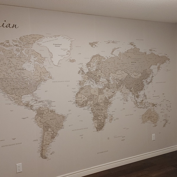 Map Wallpaper Peel and Stick Self Adhesive Extra Large World Map Large ...
