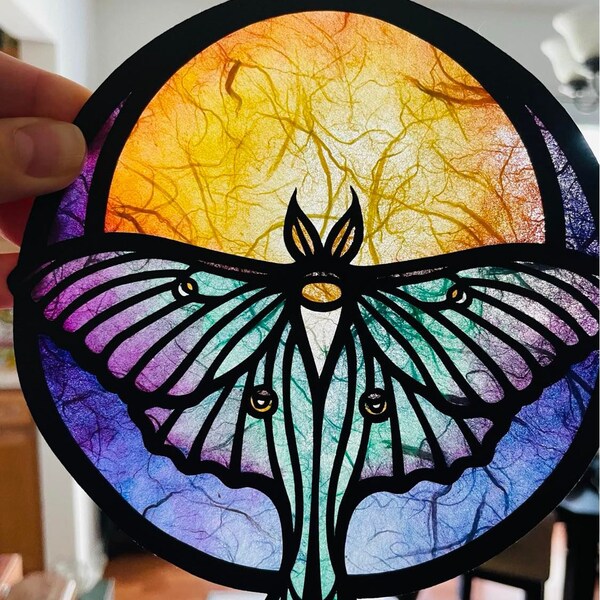 Luna Moth Papercraft Suncatcher Moons Grace - Etsy