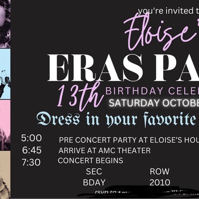 Custom Taylor Eras Theme Cocktail Menu. Personalized Bridal Shower Menu ...