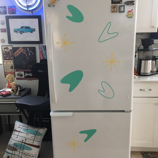 Vintage Boomerang Refrigerator Stickers- Mid Century Decor, Vintage 50s ...