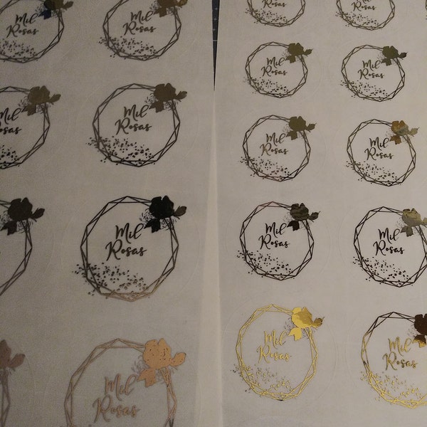 Real Foil Round Stickers: Personalized Wedding & Branding Labels - Etsy