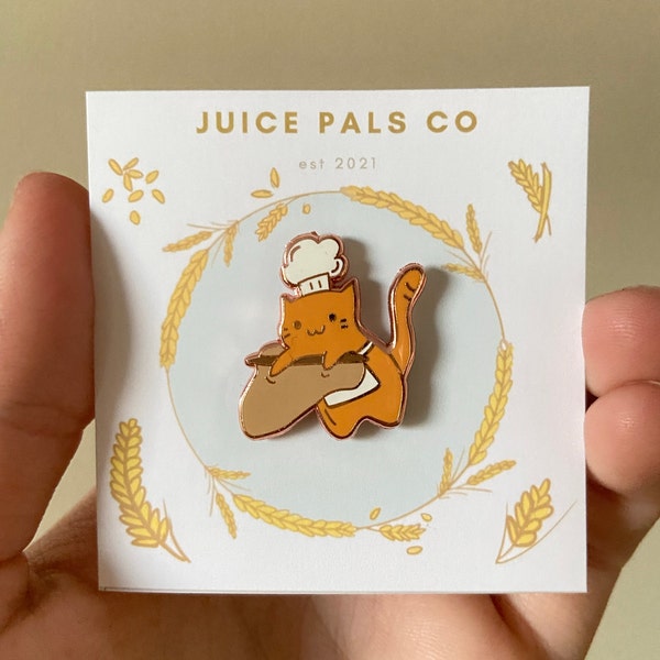 Cute Cat Keychain, Acrylic Epoxy Keychain, Baker Cat, Orange Cat, Black ...