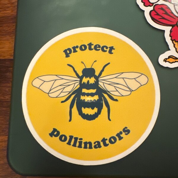 Protect Pollinators Sticker | Cute Honey Bee Laptop Water Bottle ...
