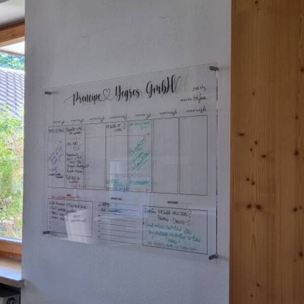 Wochenplaner aus Acrylglas in A3, Wochenplan für die Wand, Acryl Planer ...