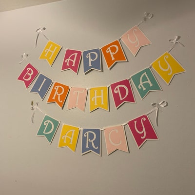 Rainbow Birthday Banner. Rainbow Garland. Bright Colors Rainbow Party ...
