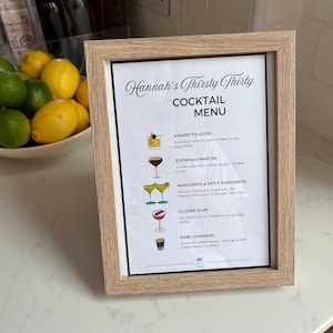 Personalised Cocktail Menu (A5), Modern Editable Drink Menu, Signature ...