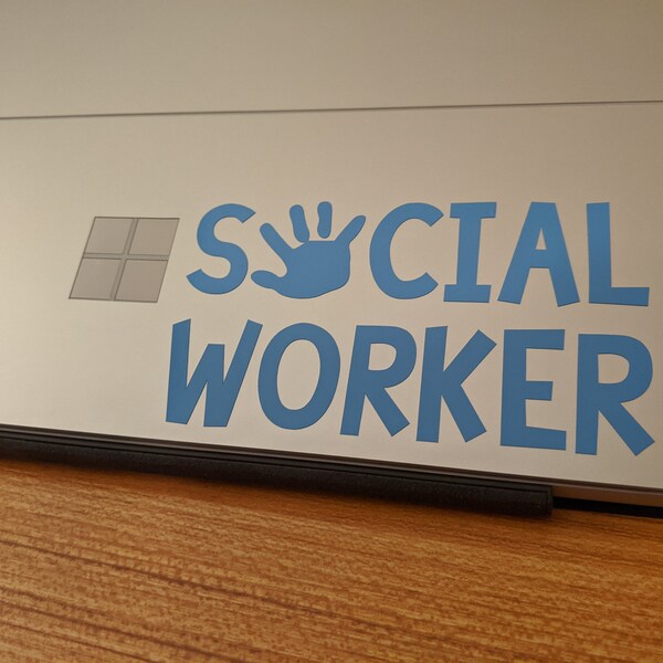 Social Worker Vinyl Decal Sticker - Family Children LCSW Kids Handprint ...