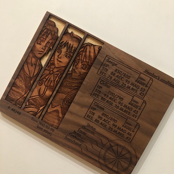 Custom Wooden Chrono Cross Menu Screen With Characters You Can Pick - Etsy