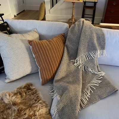 New Zealand Sheep Wool Blanket Sage Green 100% Natural Wool Couch Throw ...