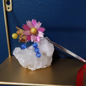 Ornamental Hair Stick Hairpin Anime Handmade Purple Kanzashi - Etsy