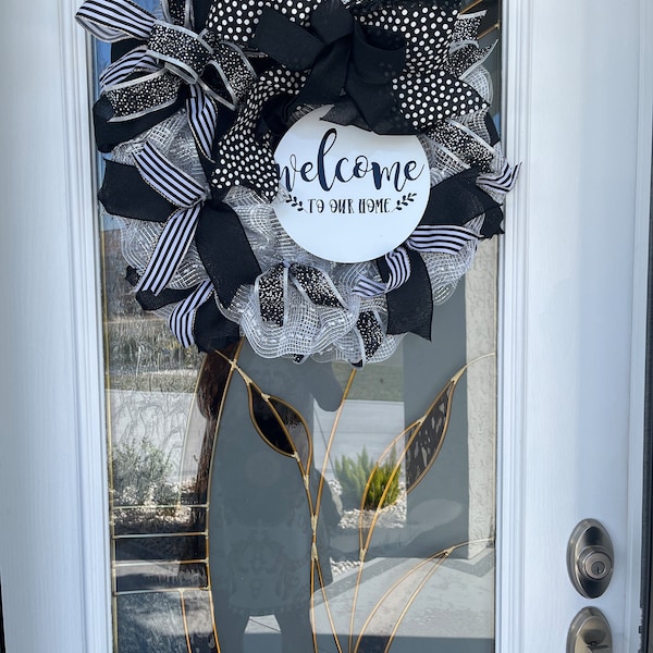 Grapevine Welcome Wreath, Purple Welcome Grapevine, Floral Welcome ...