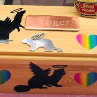 Ferret Angel Memorial Add Name Vinyl Car Window Pet Vinyl Decal Sticker ...