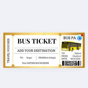 Editable Bus Ticket Template: Surprise Gift Voucher (digital Download ...