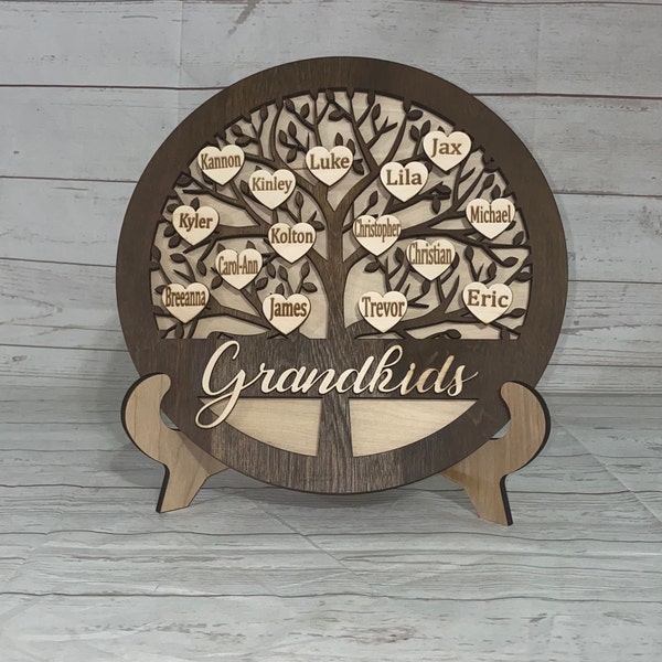 Grandkids Family Tree-family Tree-grandkids-tree-home Decor-gift ...