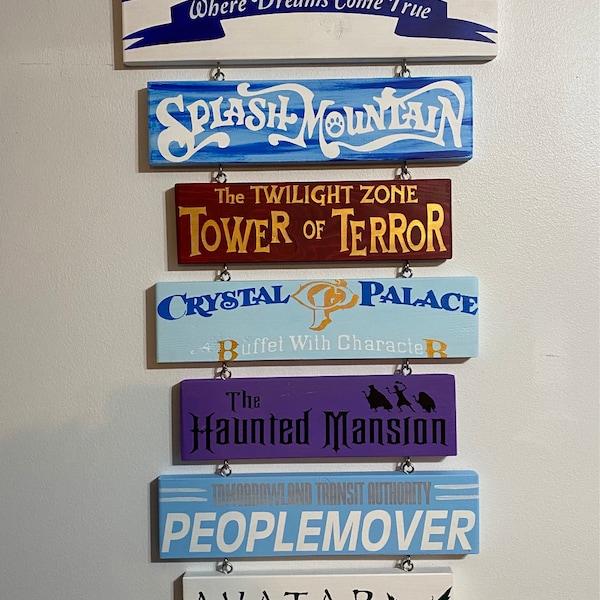 Hand Painted Disney Sign, Completely Custom to Your Favorite Rides and ...