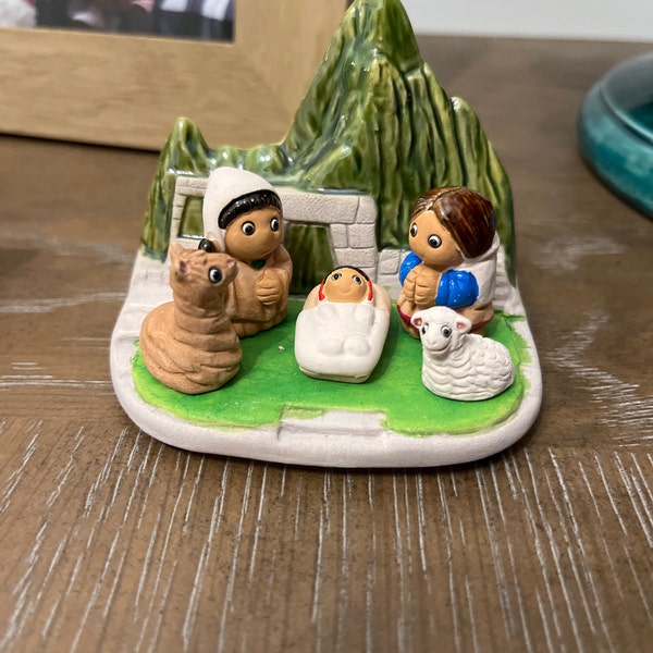 Machu Picchu Nativity Scene - Handmade in Clay - 1 Block - 3.15"x2.15 ...